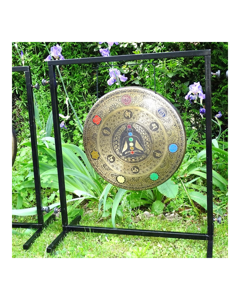 Gong gravé 7 chakras 50 cm